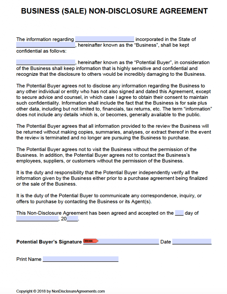 Free Non-Disclosure Agreements - Templates - Samples