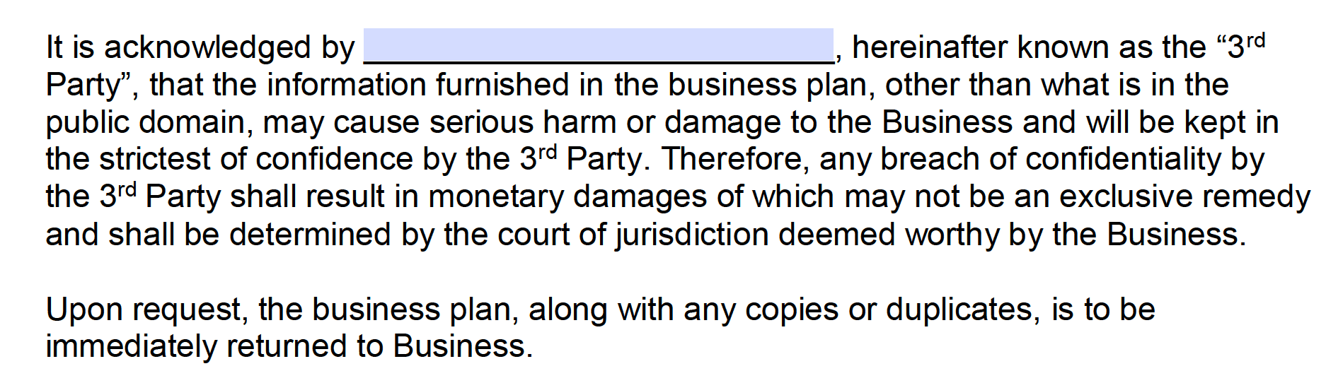 Free Business Plan Non-Disclosure Agreement (NDA) Template | PDF | Word